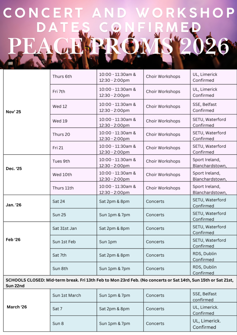 Peace Proms 2026 – Dates Confirmed – Cross Border Orchestra of Ireland ...