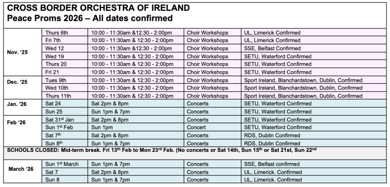 Peace Proms 2026 Announced. Schools can now register – Cross Border ...